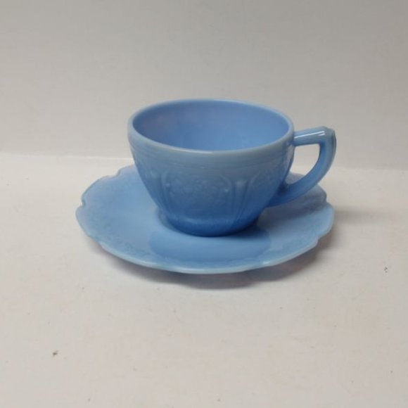 Depression Glass | Dining | Jeannette Depression Glass Delphite Blue ...